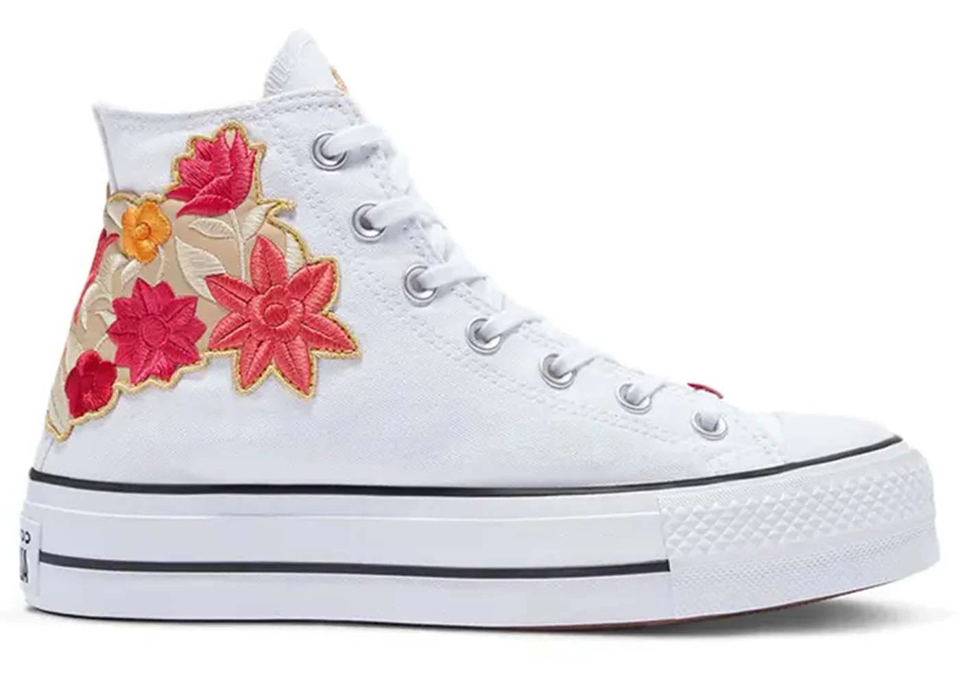 Converse Chuck Taylor All Star Lift Platform Embroidered Flowers White ...