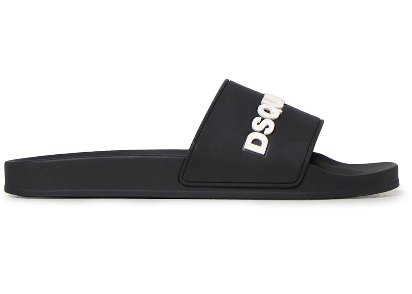 Dsquared2 Logo Pool Slides Black White Black – Side Kicks