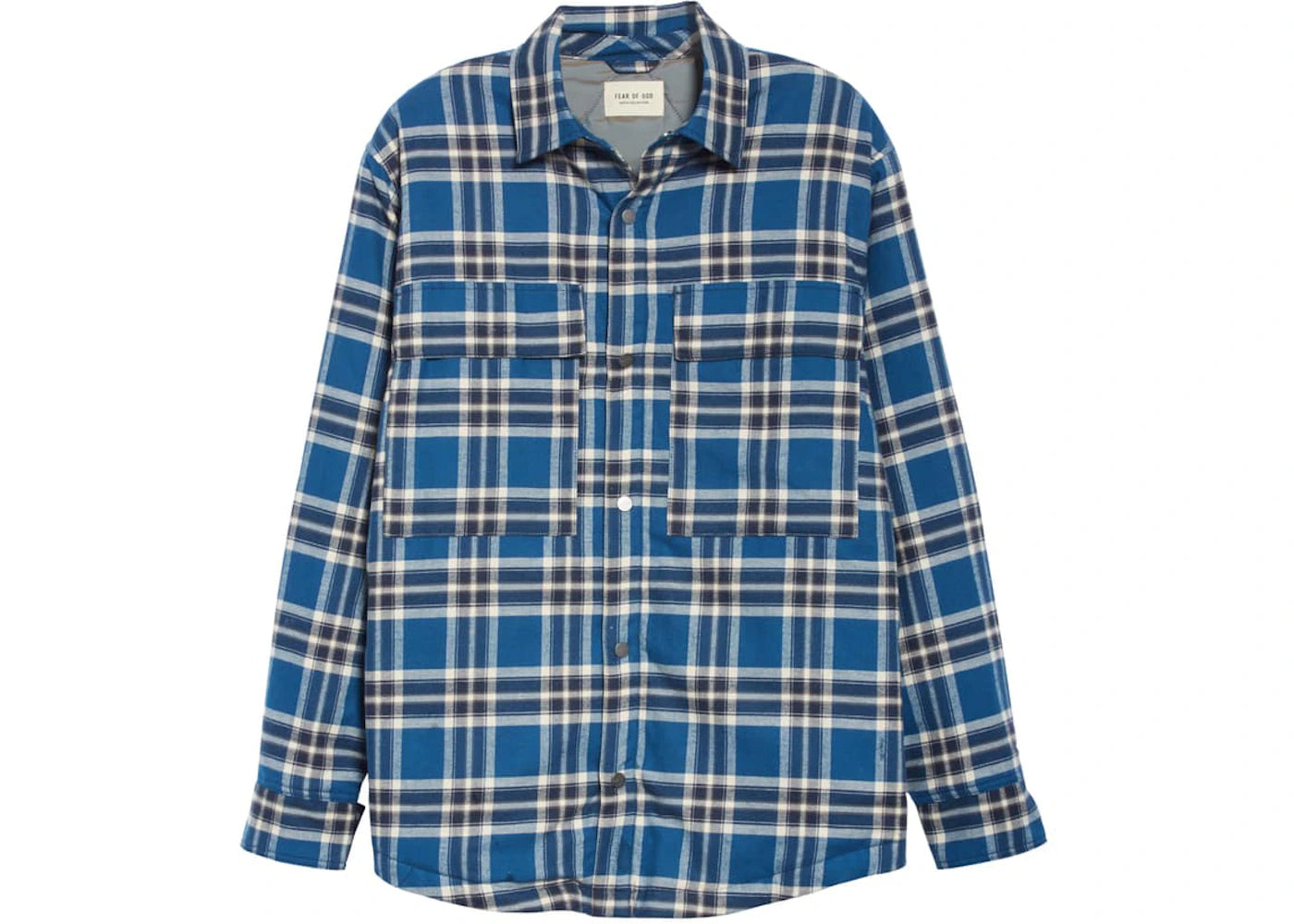 Fear of God Plaid Flannel Shirt Jacket Blue/White – Side Kicks