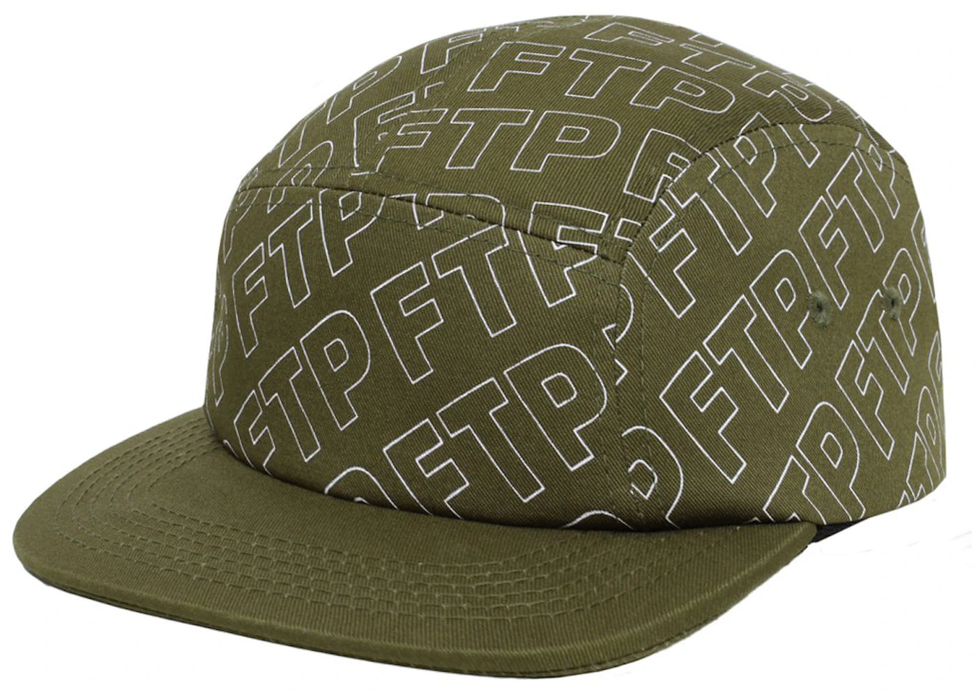 FTP All Over Outline Logo Camp Hat Olive – Side Kicks