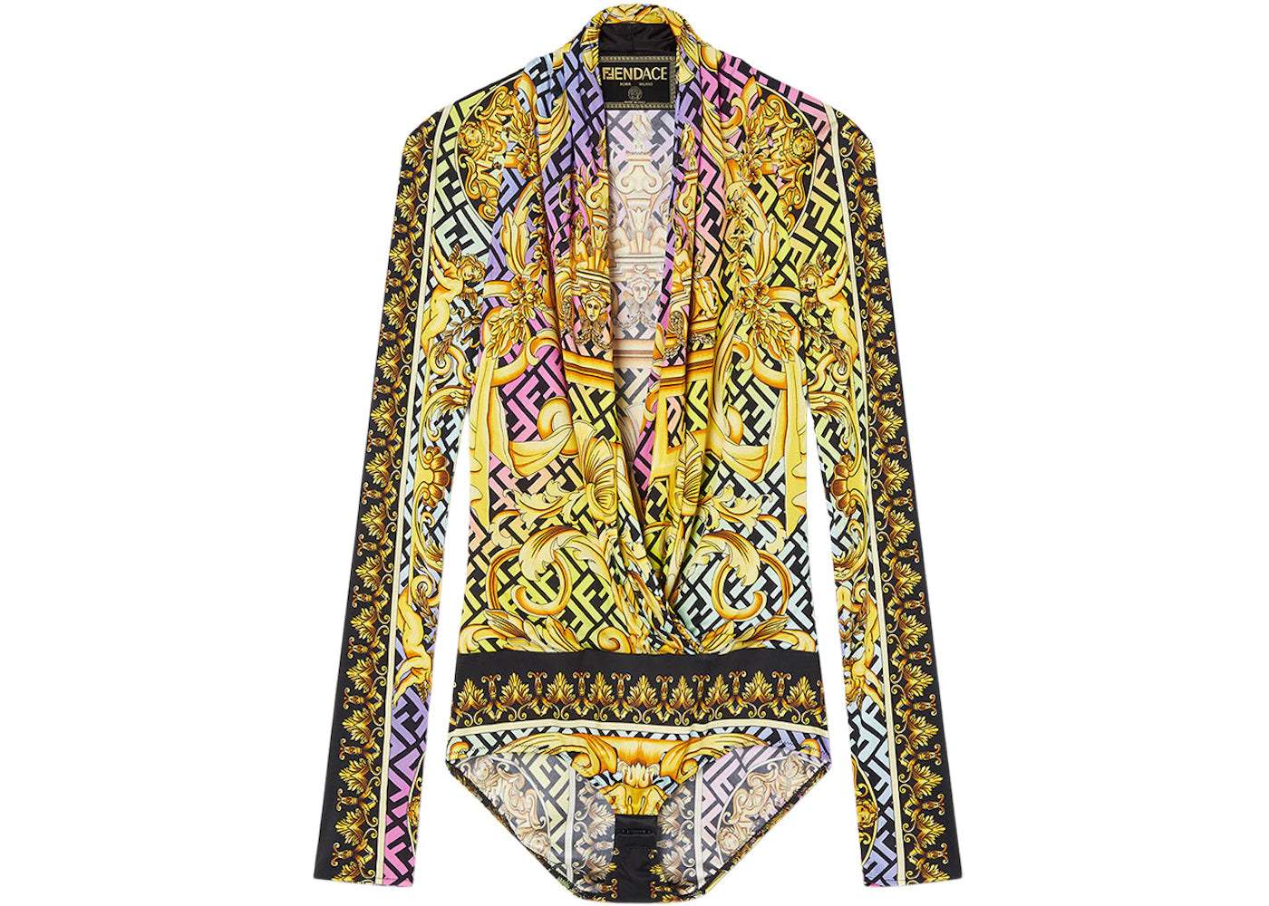 Fendi Fendace Baroque Bodysuit Gold/Multi – Side Kicks