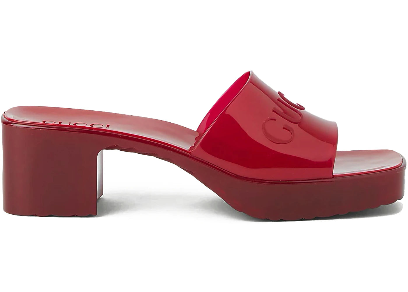 Gucci 60mm Slide Sandal Red Rubber (Women's) – Side Kicks