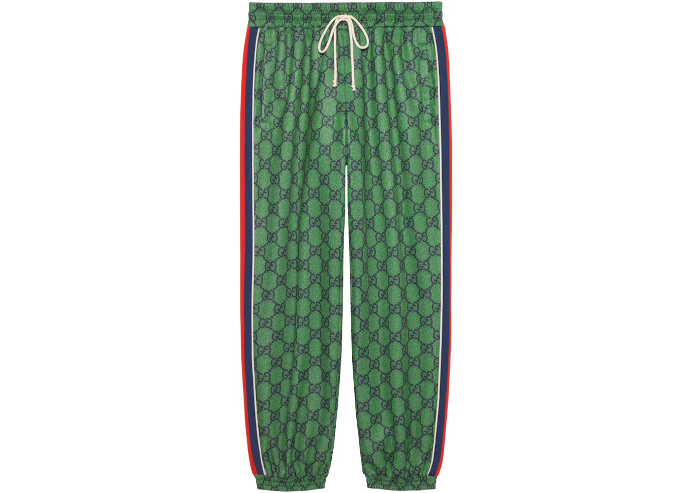 Gucci GG Jersey JoGGing Pant With Web Green/Dark Blue – Side Kicks