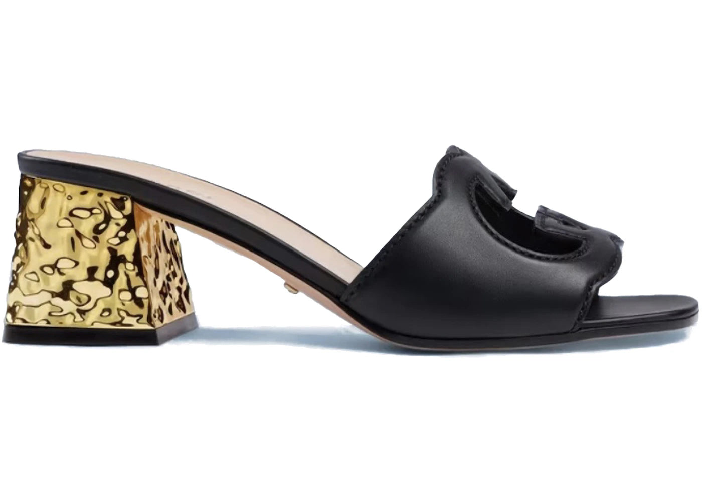 Gucci Interlocking G Leather Sandals Black Golden (Women's) – Side Kicks