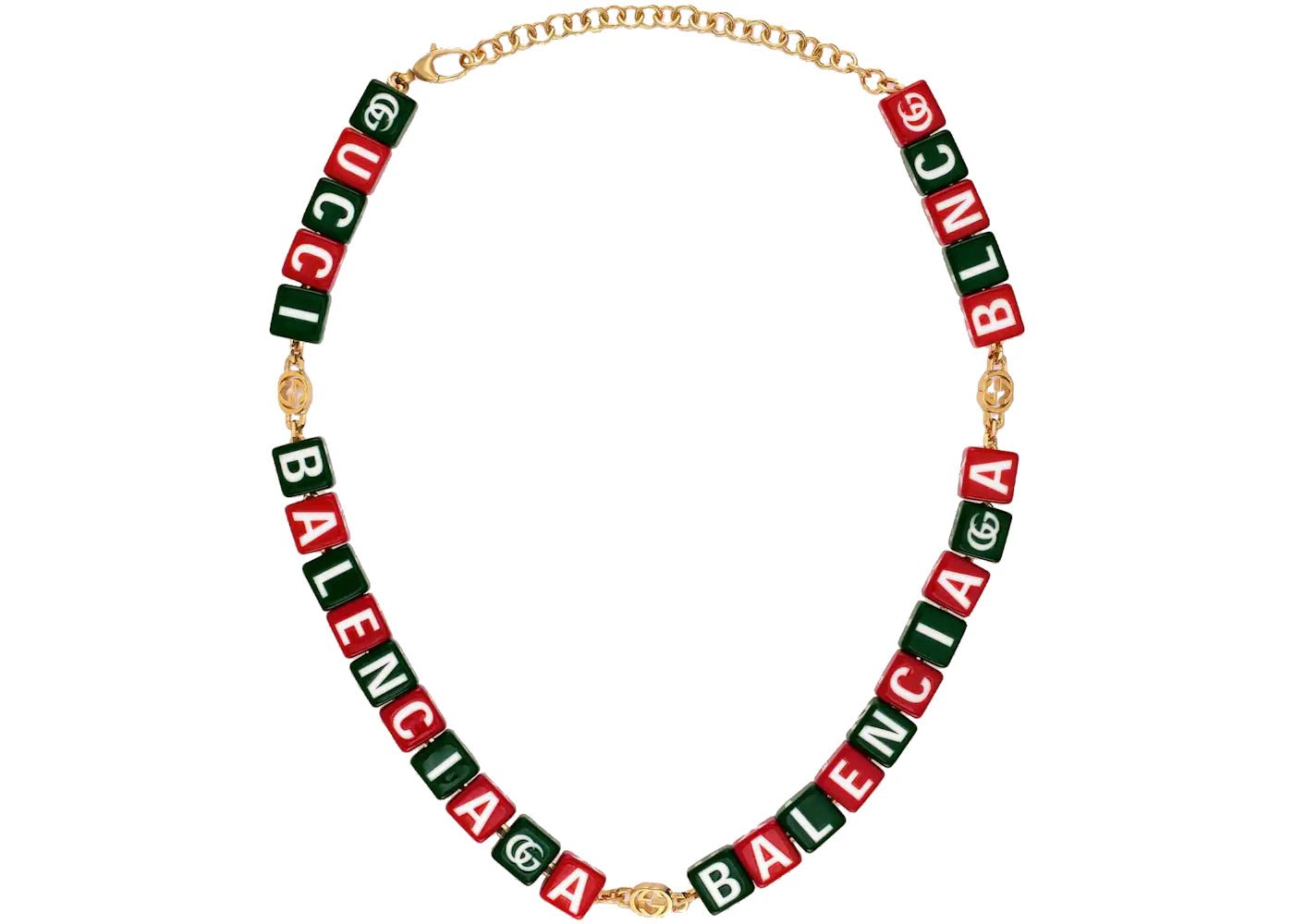 Gucci x Balenciaga The Hacker Project Symbols Necklace Green/Red – Side ...