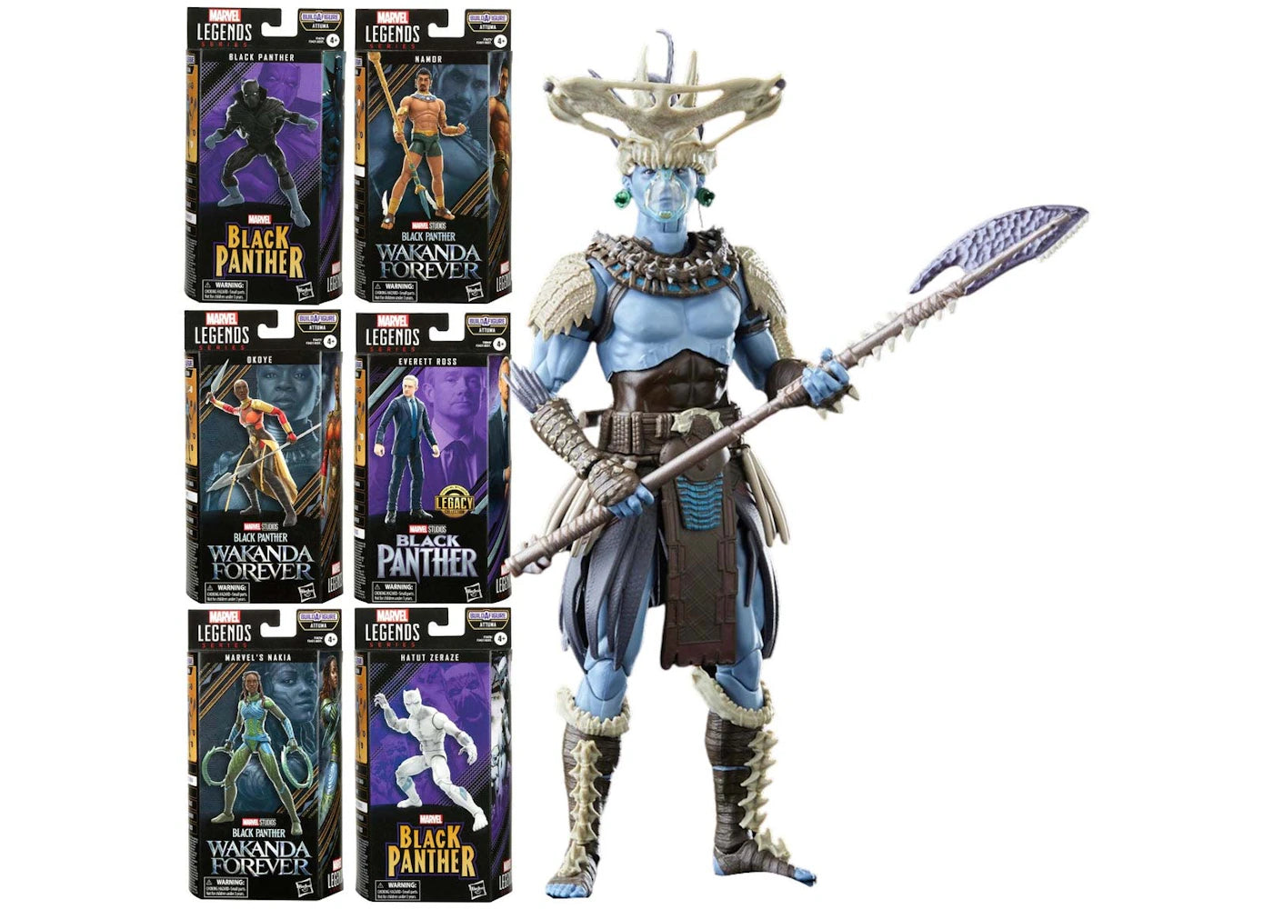 Hasbro Marvel Legends Series BAF Attuma Complete Action Figure Set ...