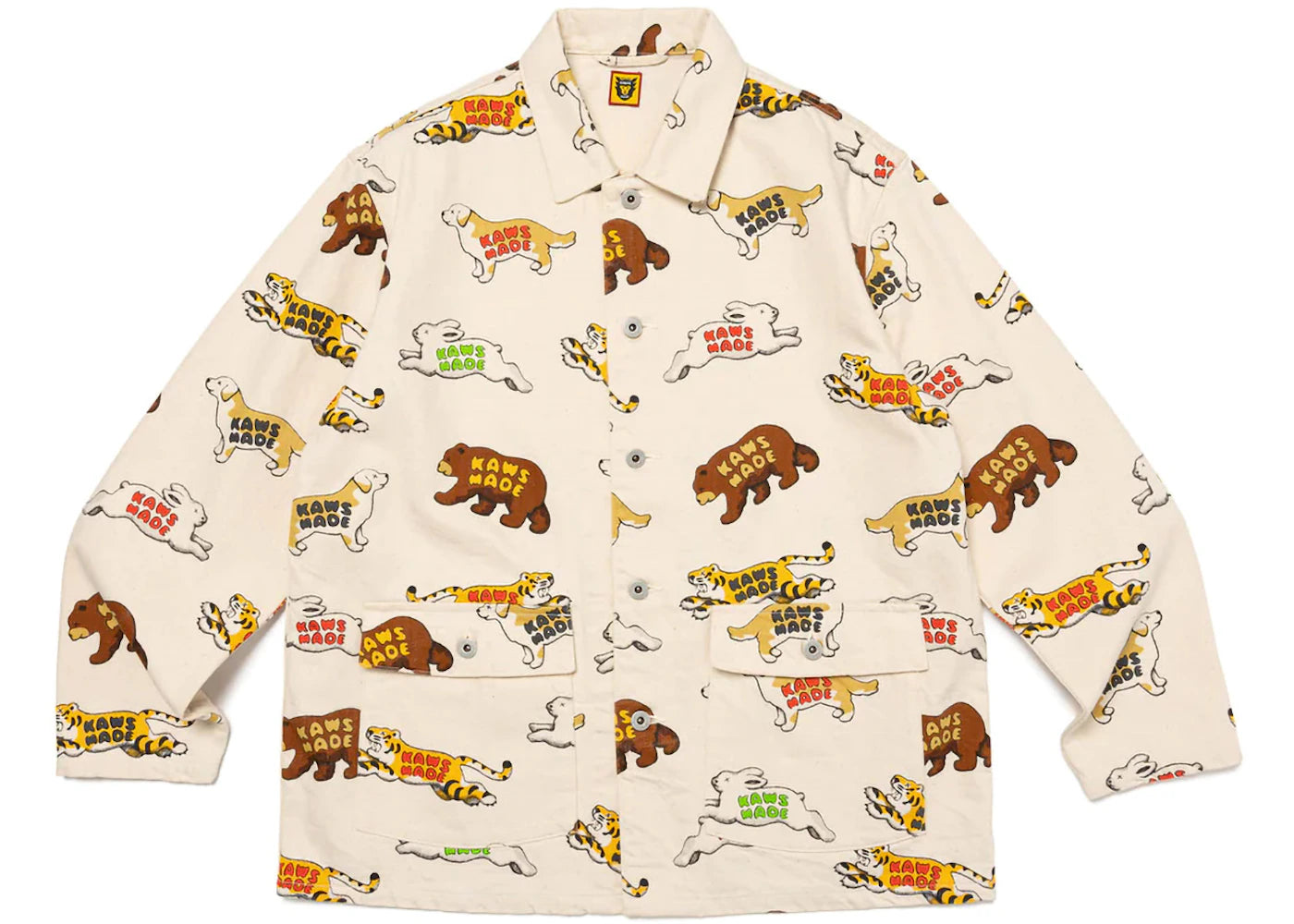 Human Made x KAWS Animal Patterned Coverall Jacket White – Side Kicks