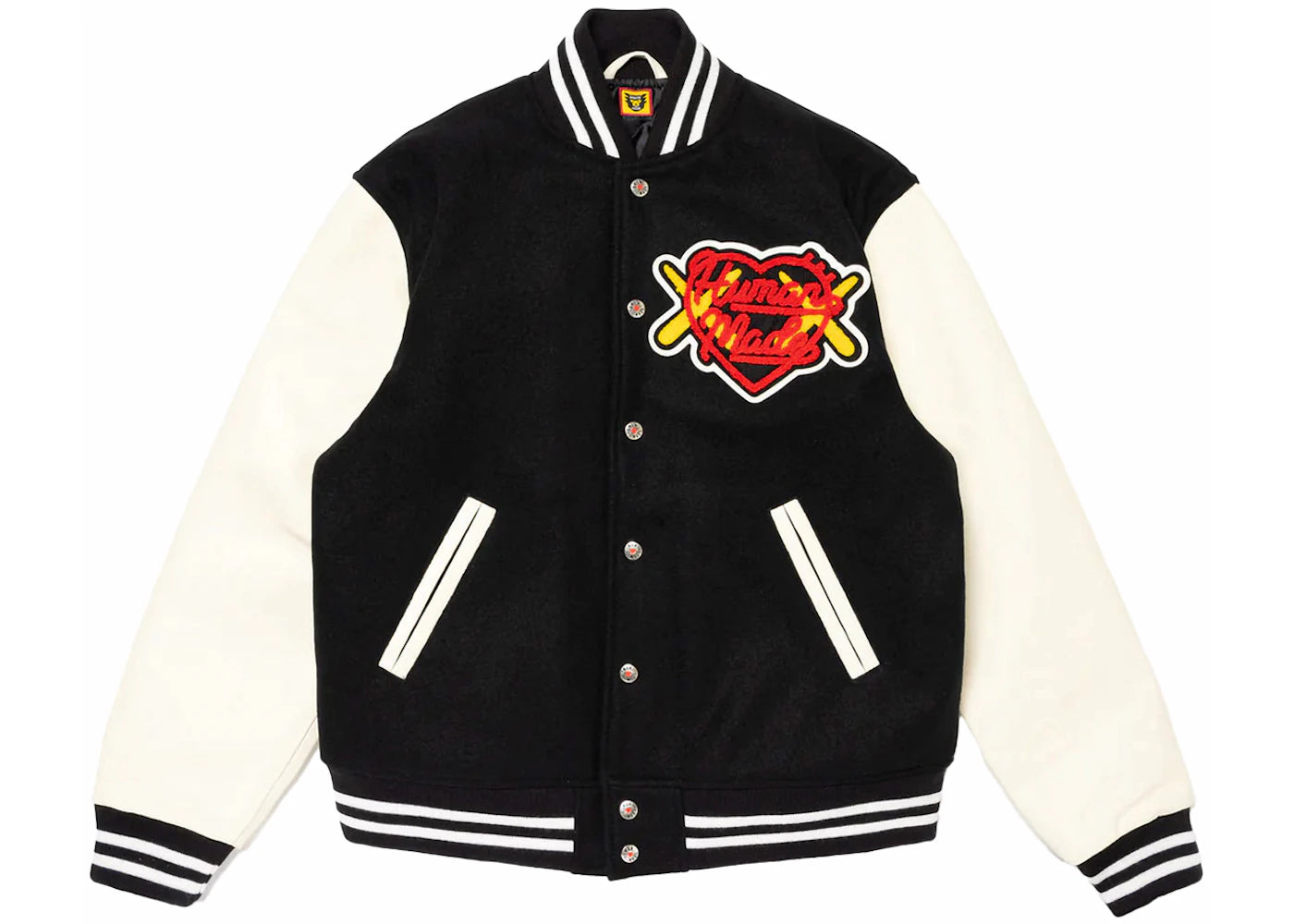 Human Made x KAWS Varsity I Jacket Black – Side Kicks