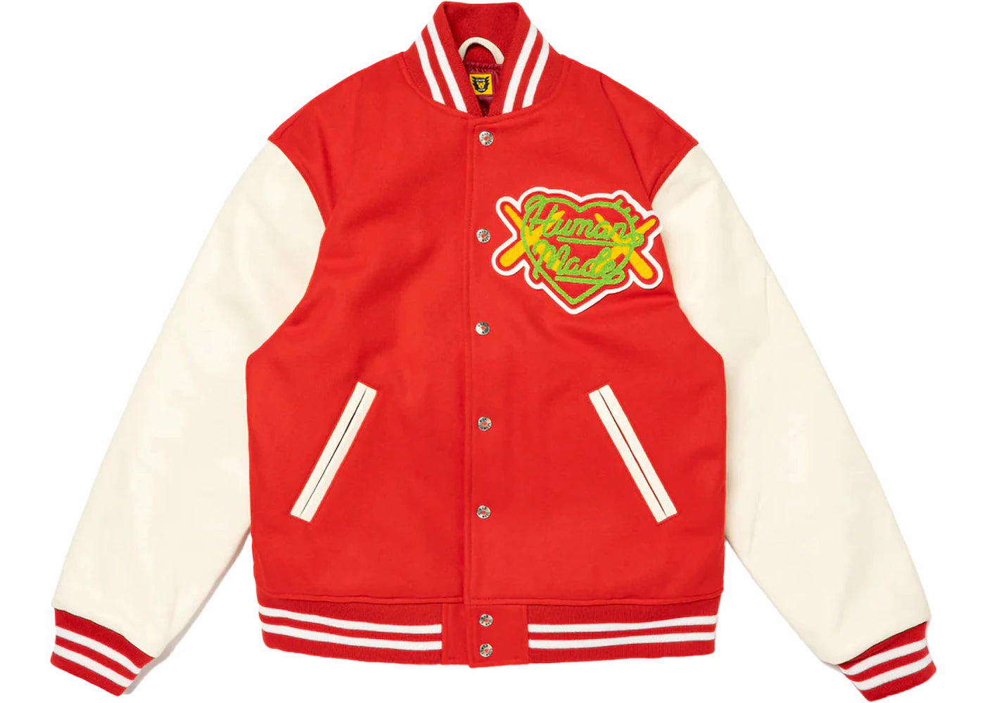 Human Made x KAWS Varsity I Jacket Red – Side Kicks