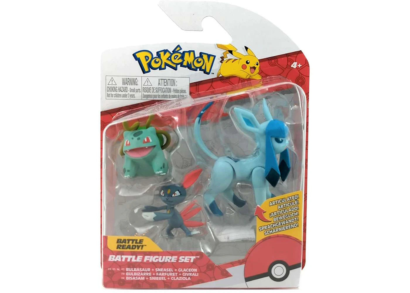Jazwares Pokemon Battle Figure Bulbasaur, Sneasel & Glaceon Mini Figur ...