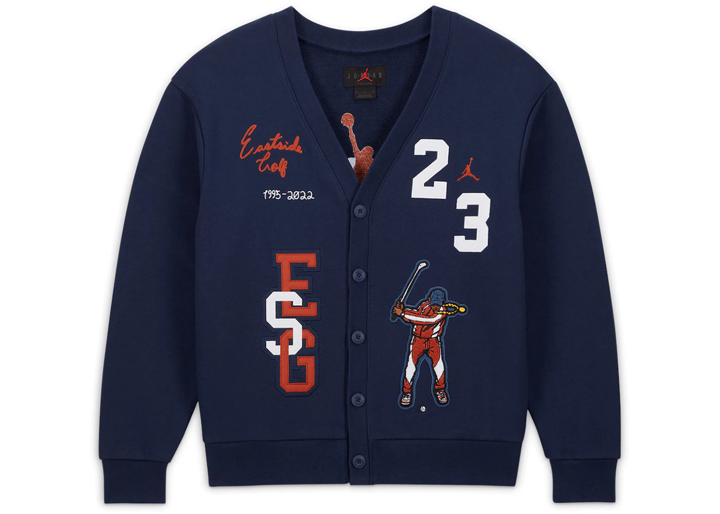 Jordan x Eastside Golf Cardigan Navy – Side Kicks