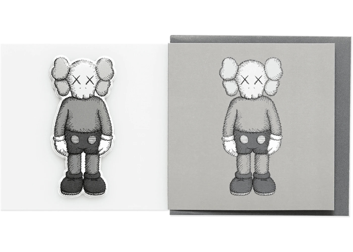 KAWS Companion Greeting Card (With Puffy Sticker) Grey – Side Kicks