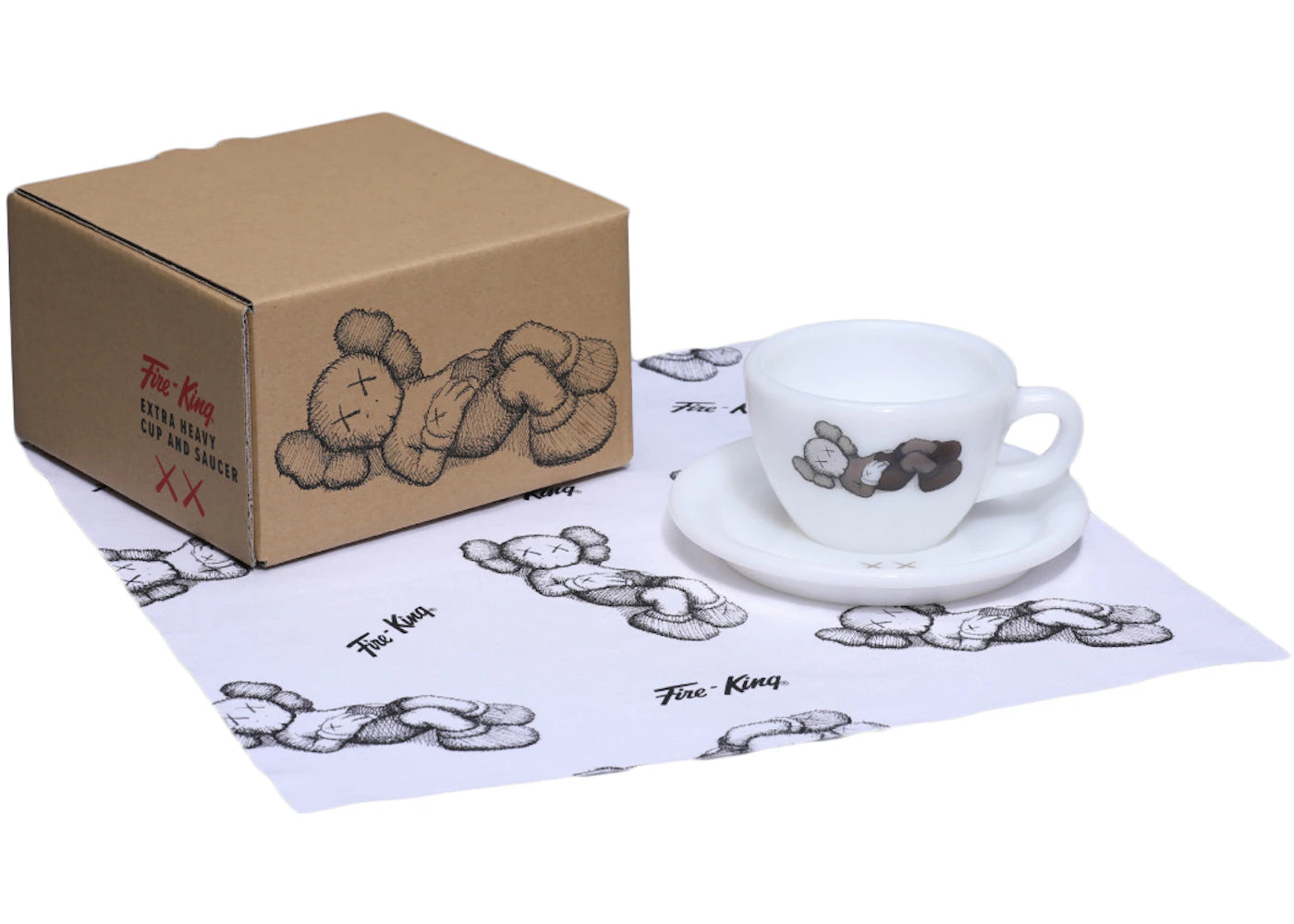 KAWS Tokyo First Holiday Companion Fire-King Cup & Saucer – Side Kicks