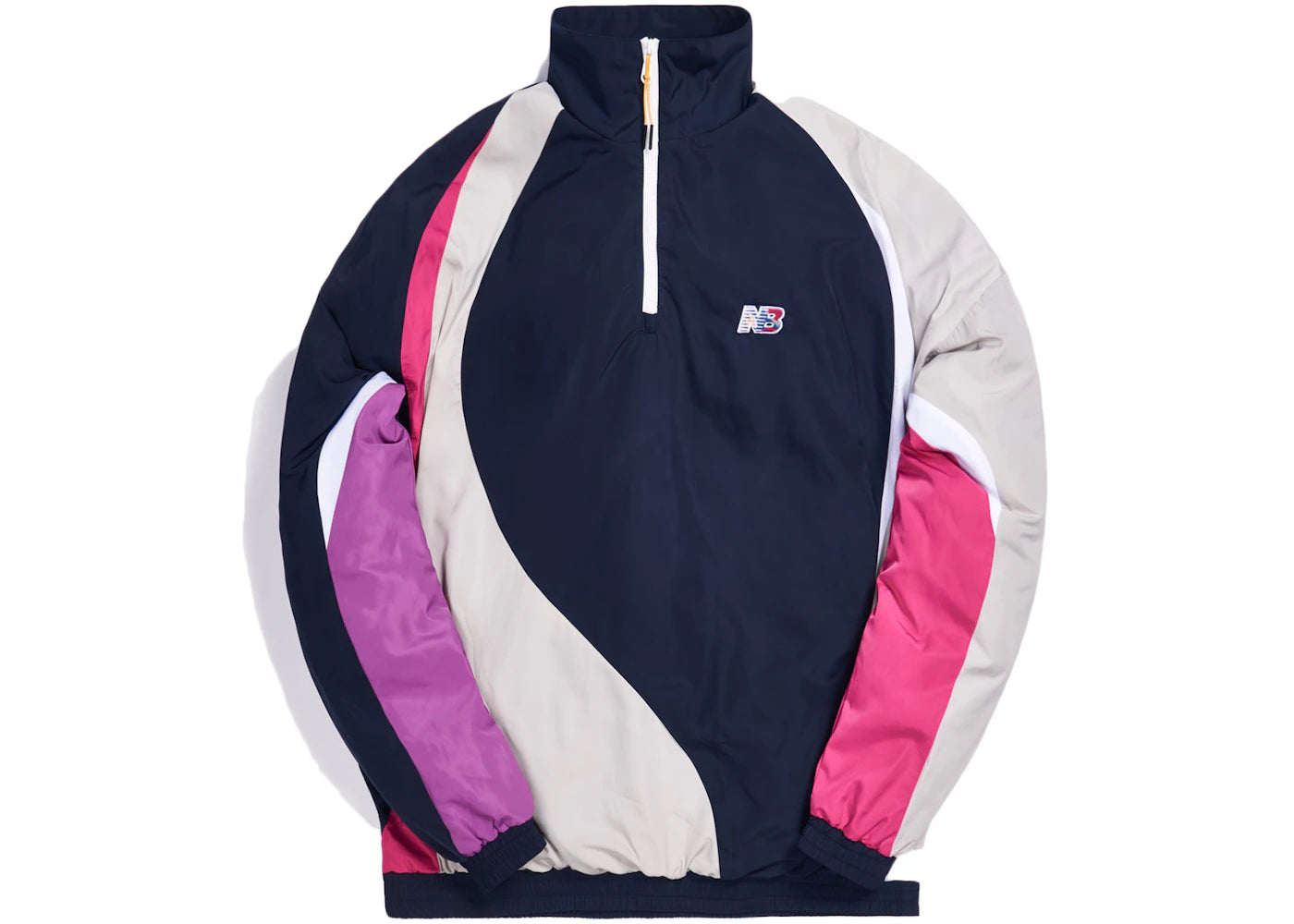 Kith x New Balance Quarter Zip Nylon Windbreaker Track Top Navy Multi ...