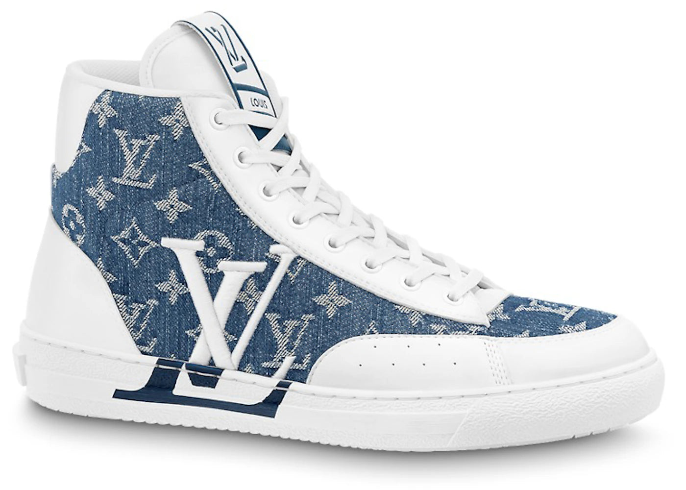 Louis Vuitton Charlie High Top Denim Monogram White – Side Kicks