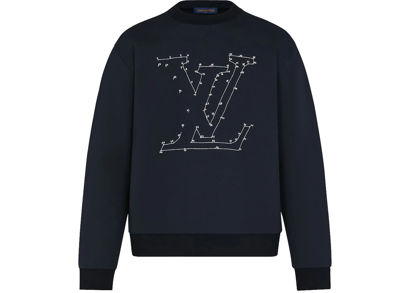 Louis Vuitton LV Stitch Print Embroidered Sweatshirt Navy – Side Kicks