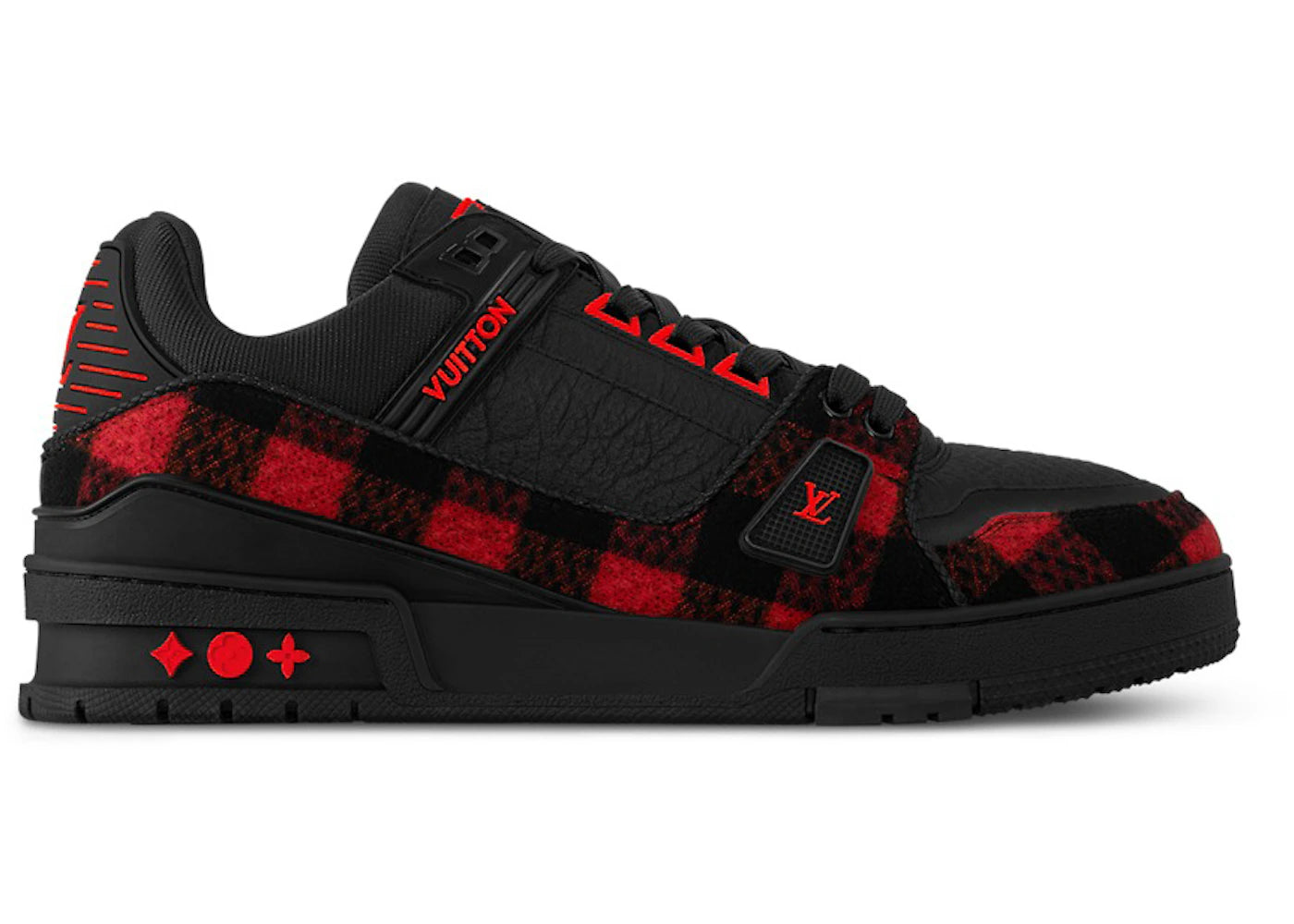 Louis Vuitton LV Trainer Black Red Felt – Side Kicks