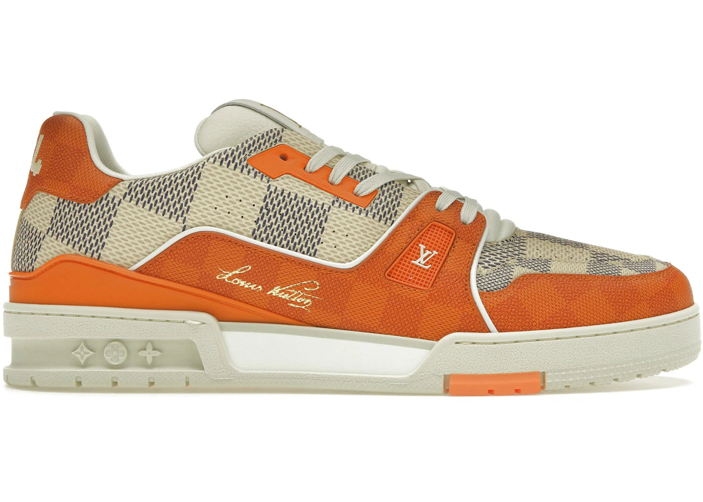Louis Vuitton LV Trainer Damier White Orange – Side Kicks
