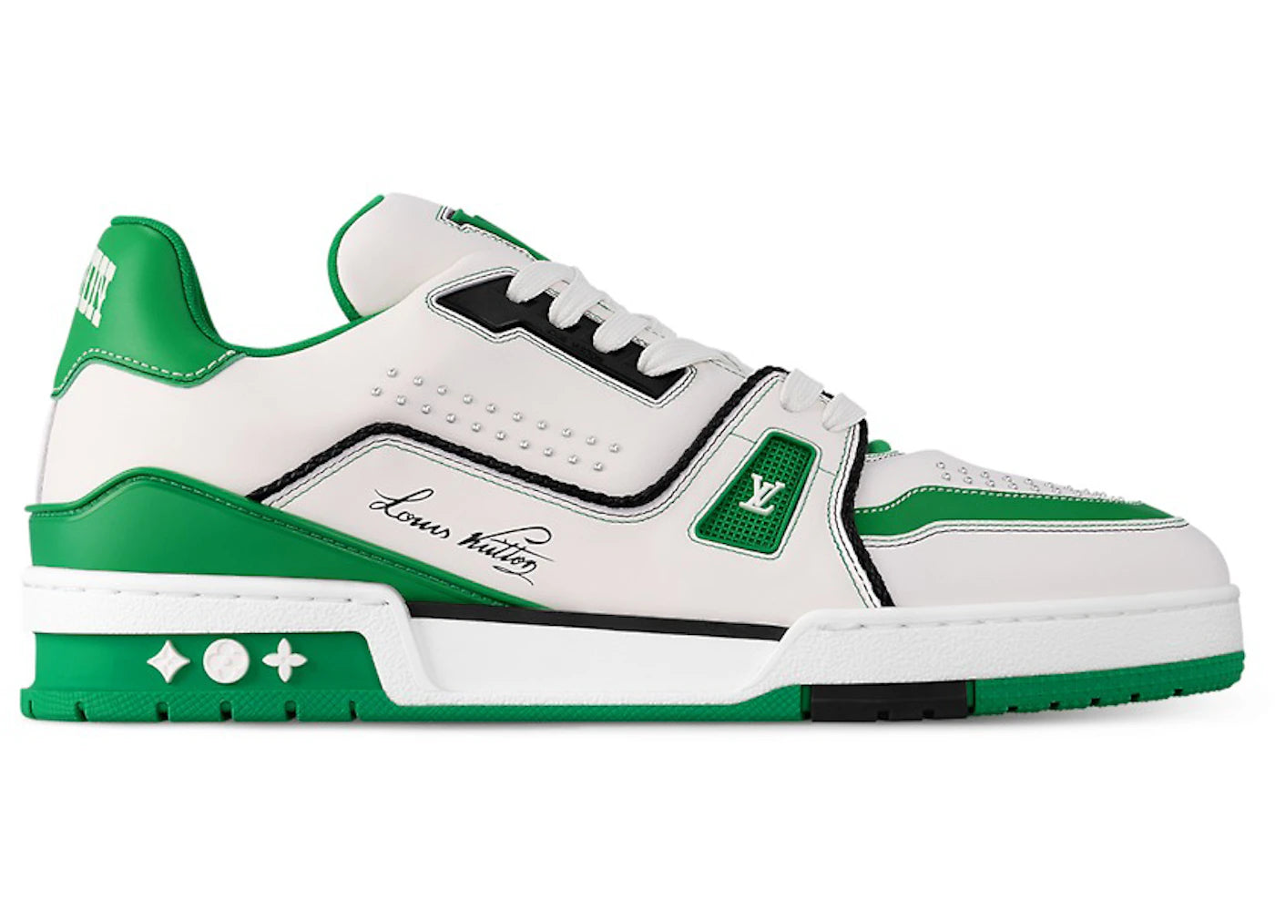 Louis Vuitton LV Trainer White Green – Side Kicks