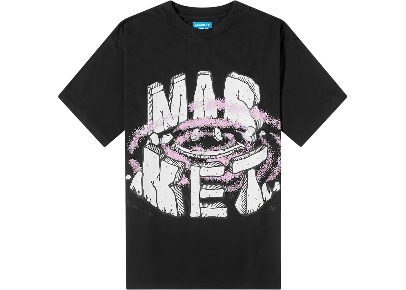 Market Smiley Portal T-Shirt Washed Black – Side Kicks
