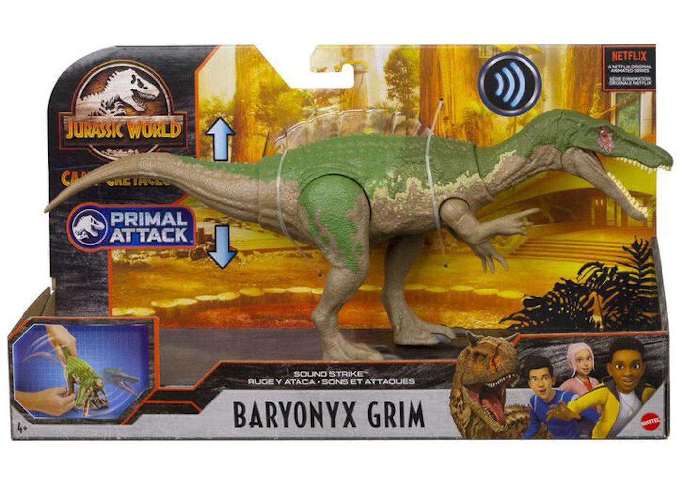 Mattel Jurassic World Camp Cretaceous Sound Strike Baryonyx Grim Actio ...
