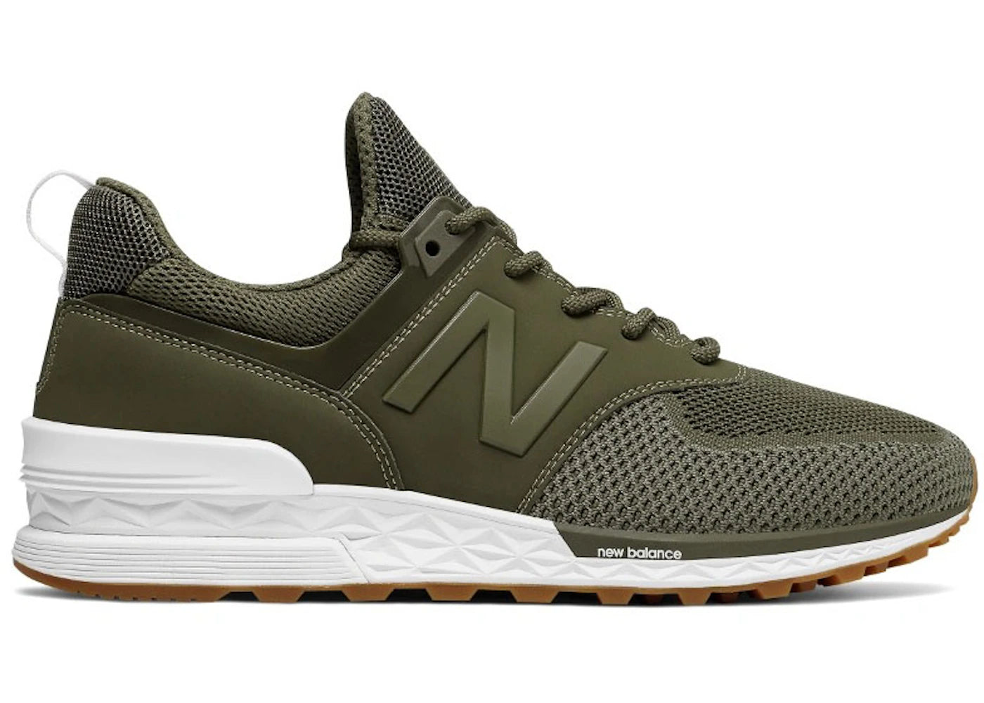 New Balance 574 Sport Olive White Gum – Side Kicks