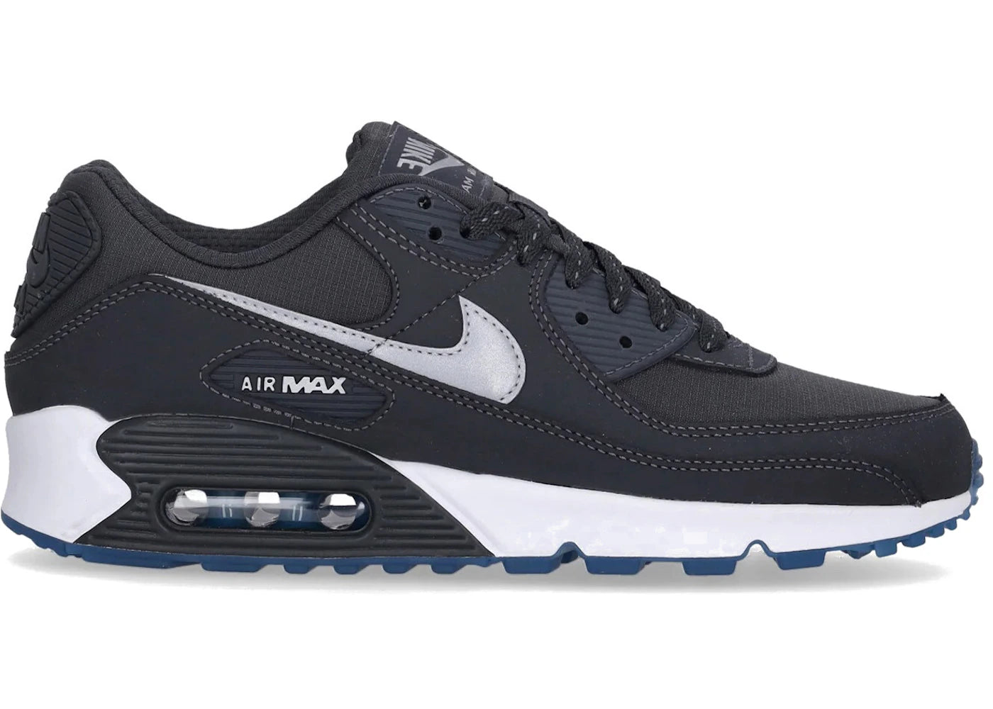 Nike Air Max 90 Reflective Swoosh Anthracite Industrial Blue – Side Kicks