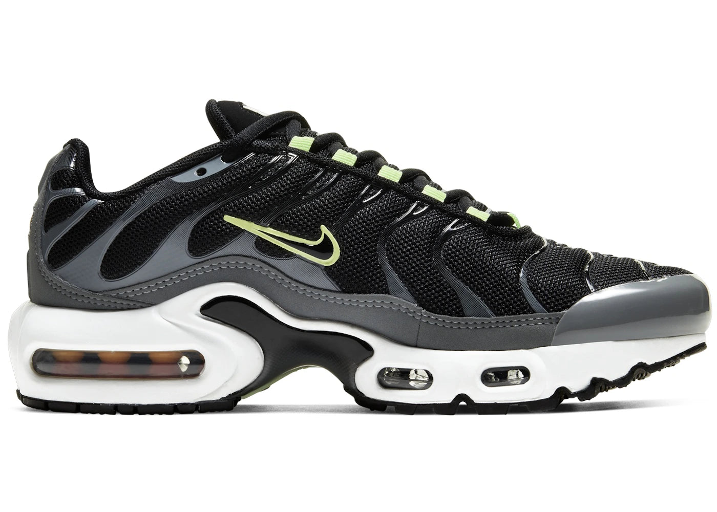 Nike Air Max Plus Black Smoke Grey Barely Volt (GS) – Side Kicks