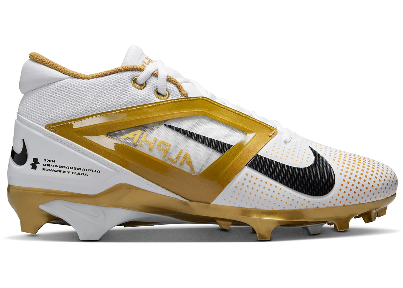 Nike Alpha Menace 4 Pro White Metallic Gold Black – Side Kicks
