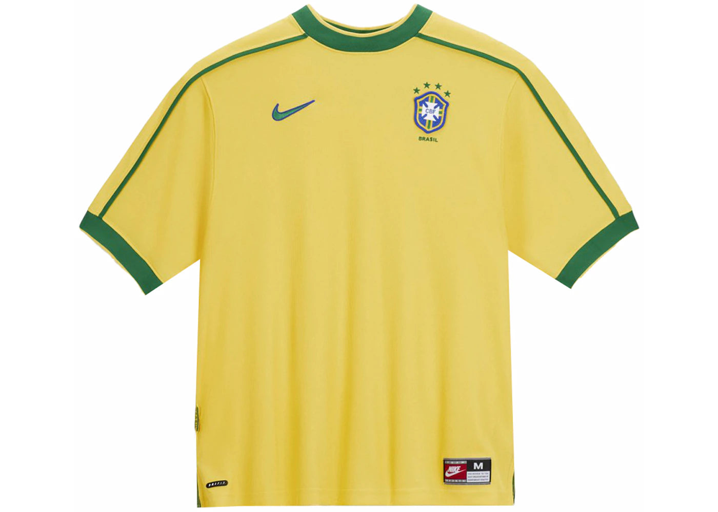 Nike Brazil 1998 Reissue Soccer Replica Jersey Varsity Maize/Pine Gree ...