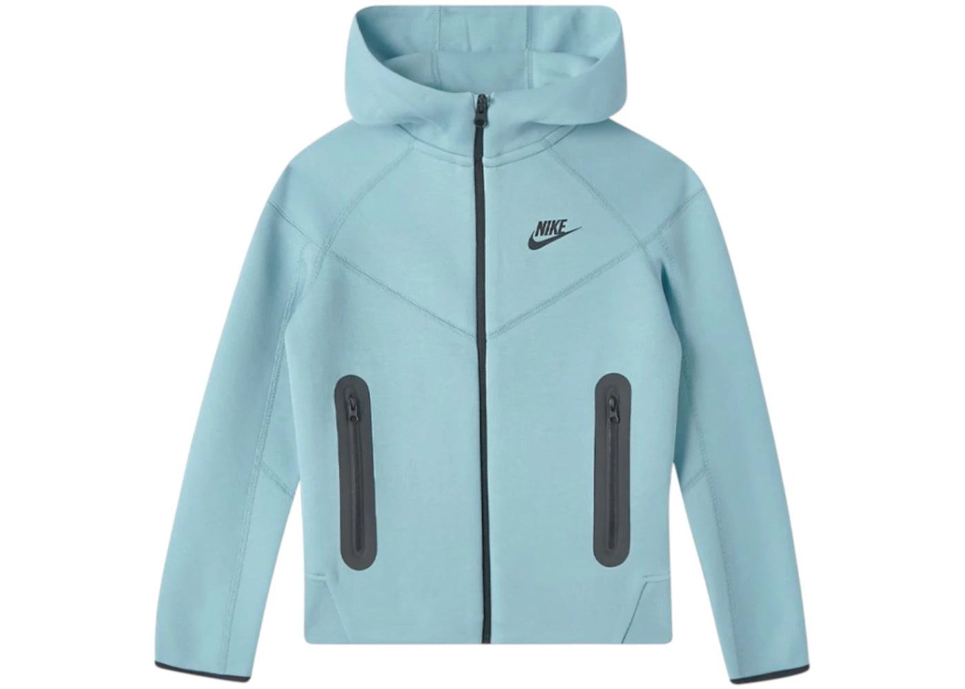 Nike Sportswear Kids Tech Fleece Full Zip Hoodie Denim Turquoise/Black ...