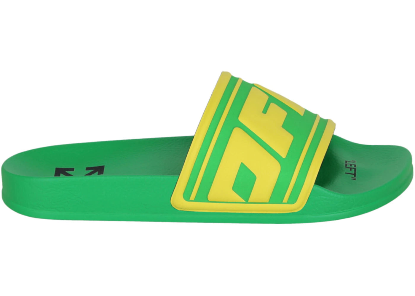 OFF-WHITE Logo Pool Slides Green Yellow (Women's) – Side Kicks