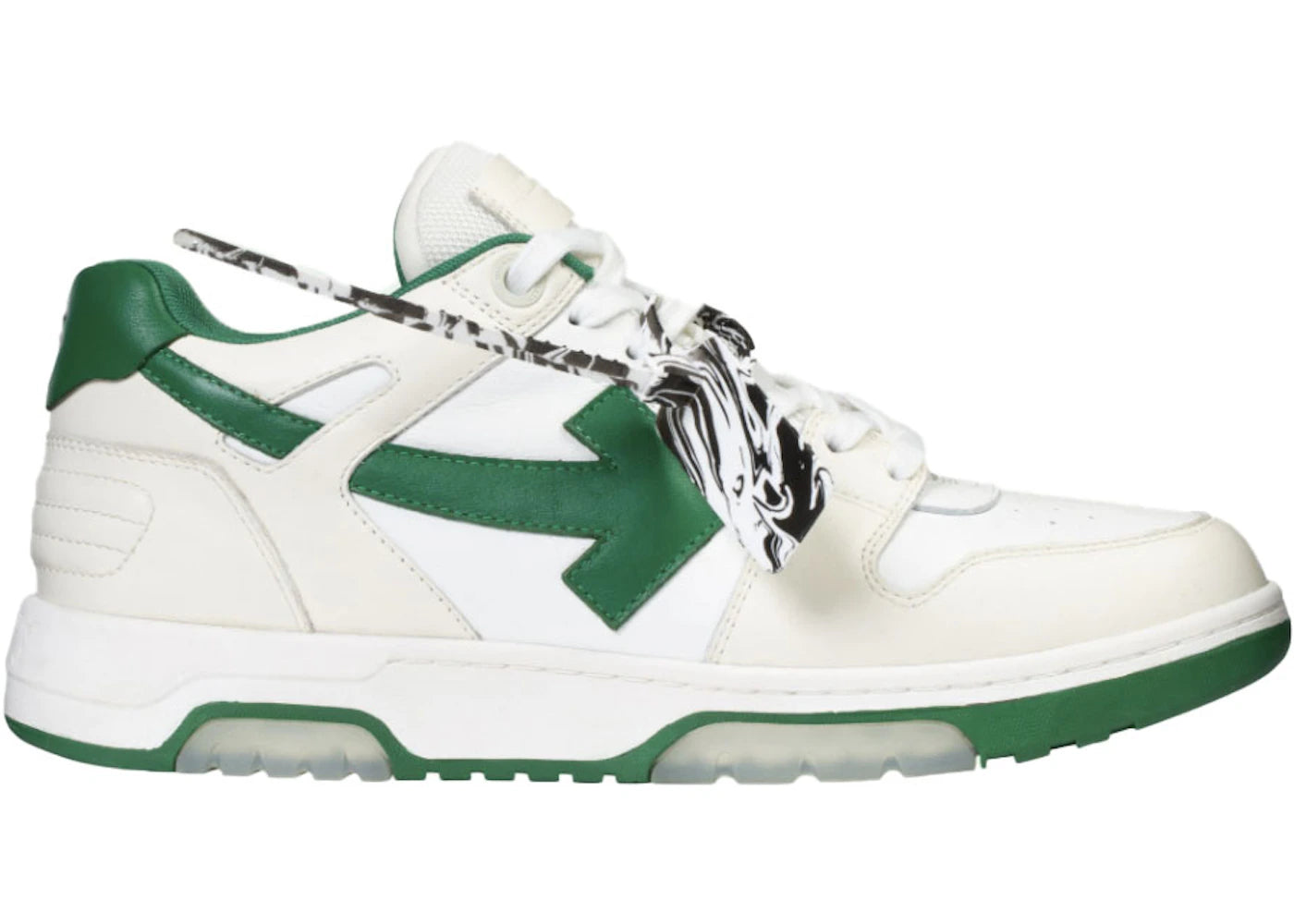 OFF-WHITE Out Of Office "OOO" Low Tops White Green 2021 – Side Kicks
