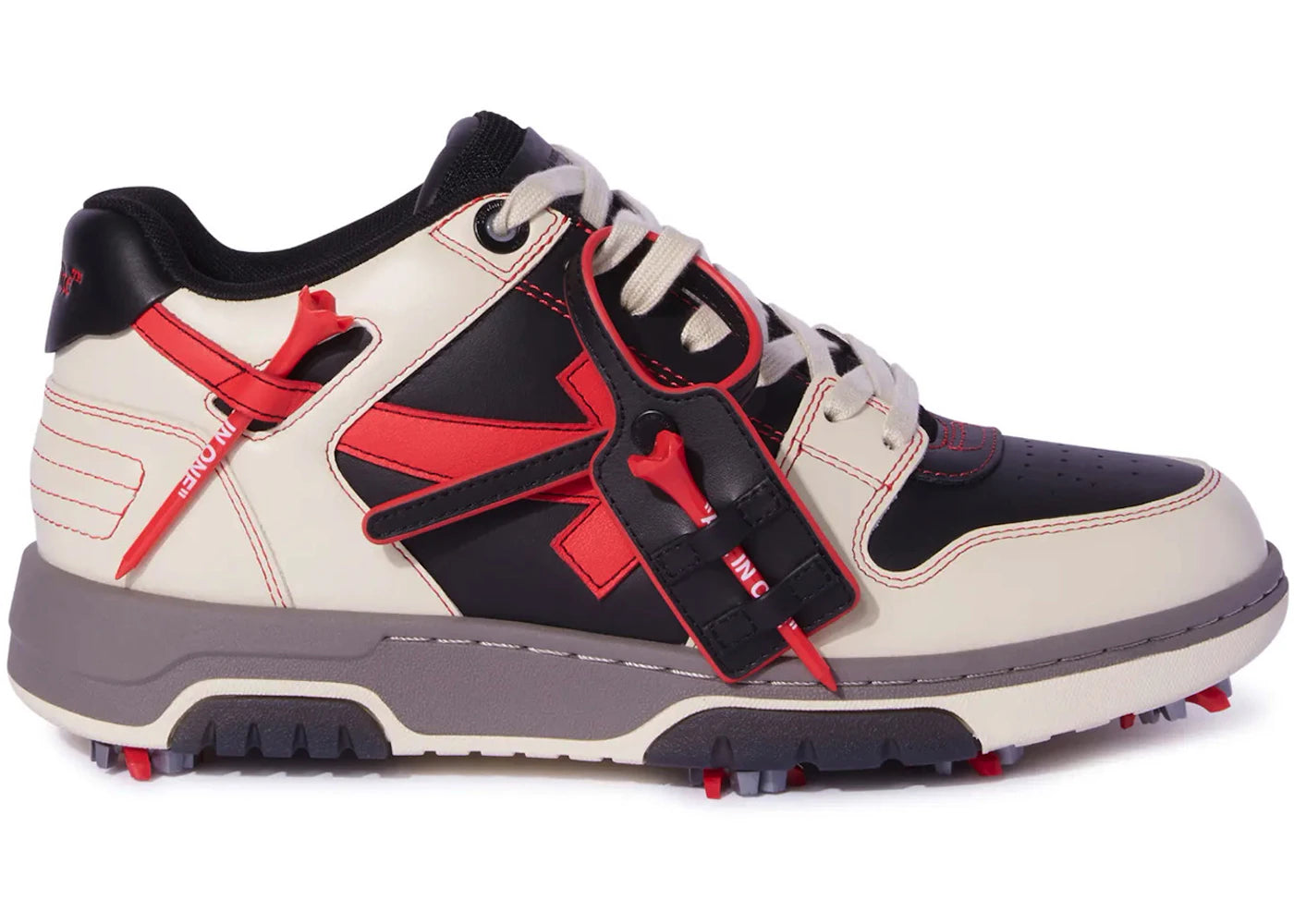 OFF-WHITE Out Of Office OOO Low Tops Golf Paris Hilinski Red Black ...