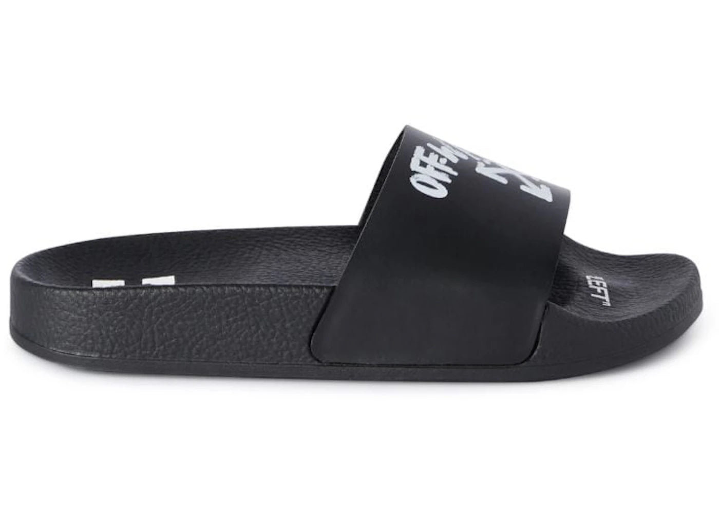 OFF-WHITE Pool Sliders Paint Script Black White (Kids) – Side Kicks