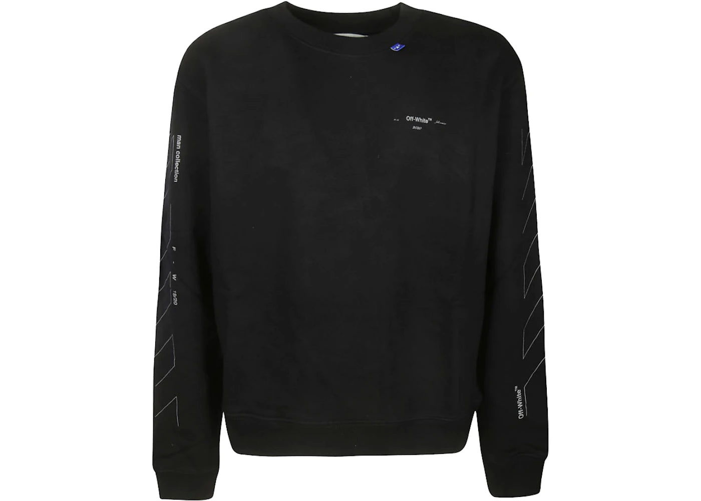 OFF-WHITE Unfinished Diag Sweatshirt Black/Silver – Side Kicks