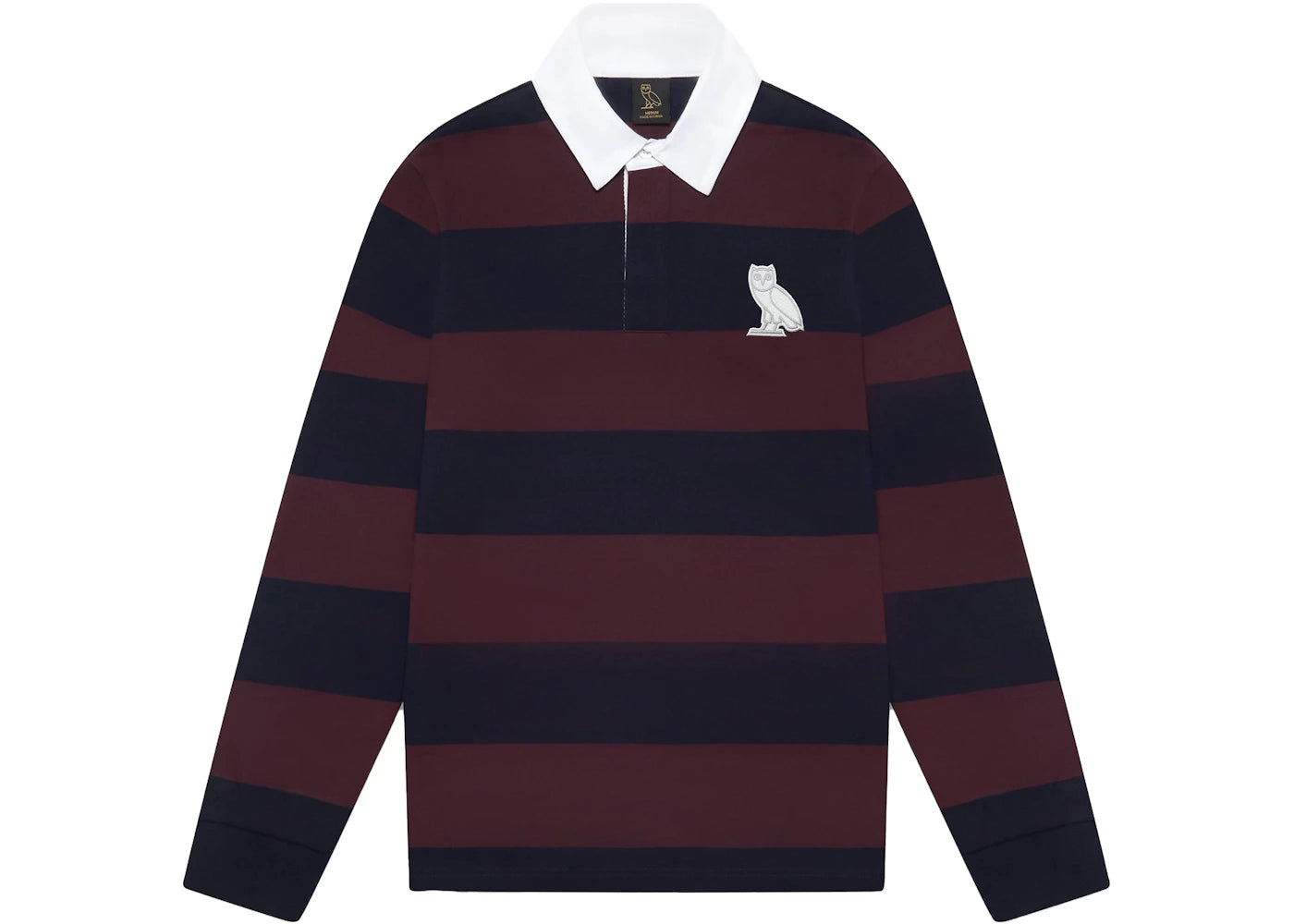 OVO Striped Rugby Polo Burgundy/Navy – Side Kicks