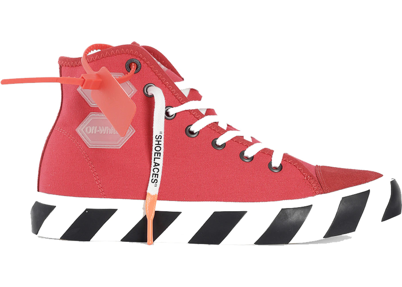 OFF-WHITE Vulcanized Hi Striped Red – Side Kicks