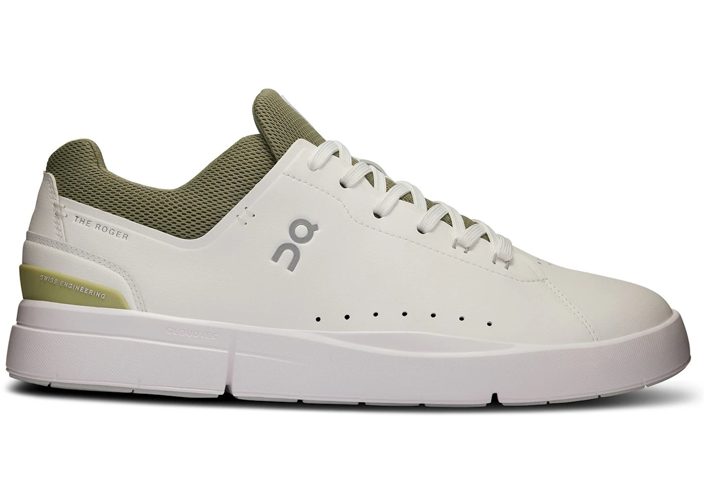On The Roger Advantage White Olive – Side Kicks