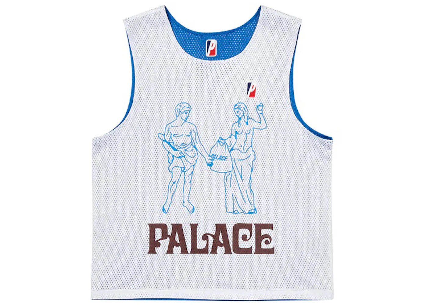 Palace Mesh Practice Vest White/Blue – Side Kicks