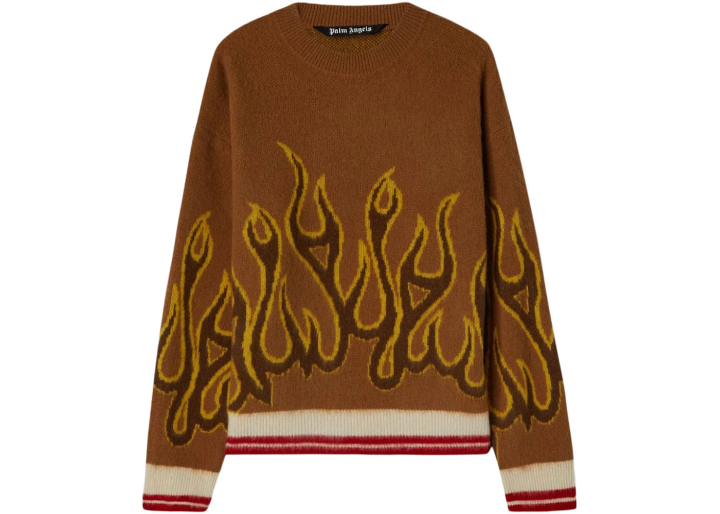 Palm Angels Burning Wool Knit Sweater Nuts/Yellow – Side Kicks