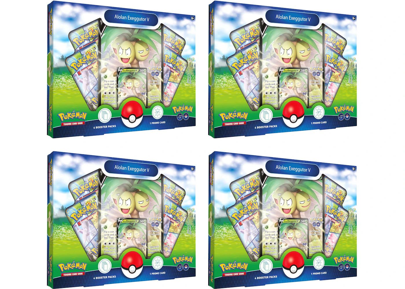 Pokémon TCG Pokémon GO Alolan Exeggutor V Collection Box 4x Lot – Side ...