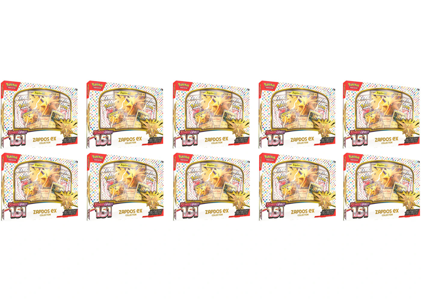 Pokémon TCG Scarlet & Violet 151 Zapdos ex Box 10x Lot – Side Kicks