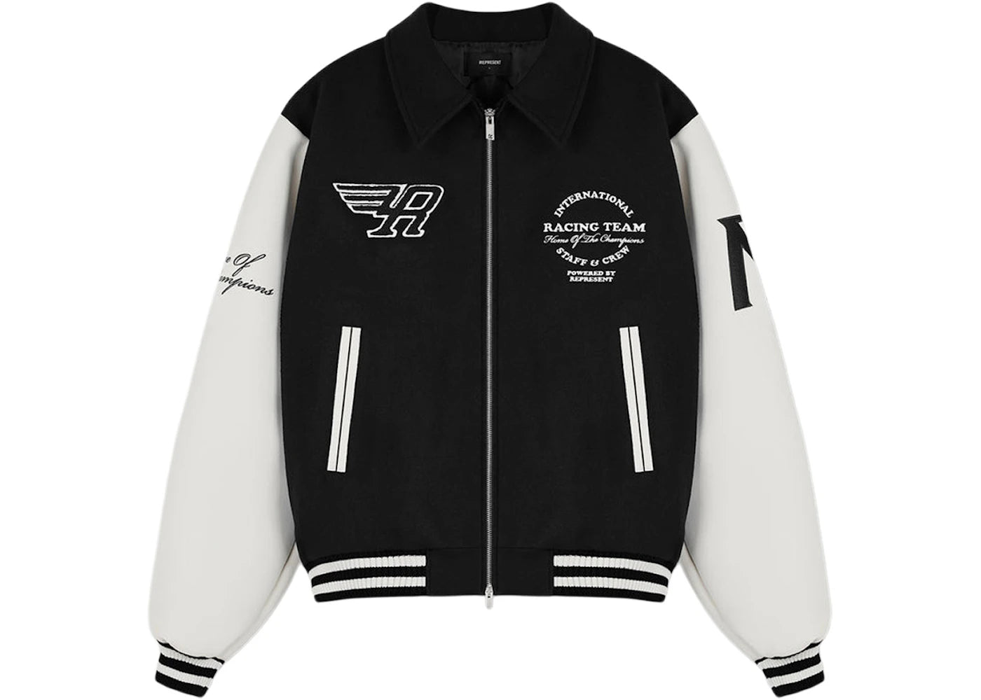 Represent Racing Team Varsity Jacket Black/White – Side Kicks