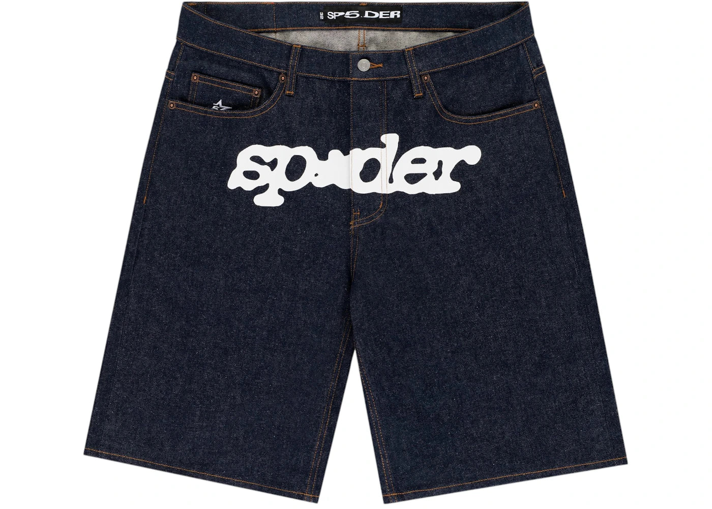Sp5der V3 Logo Denim Short Indigo – Side Kicks