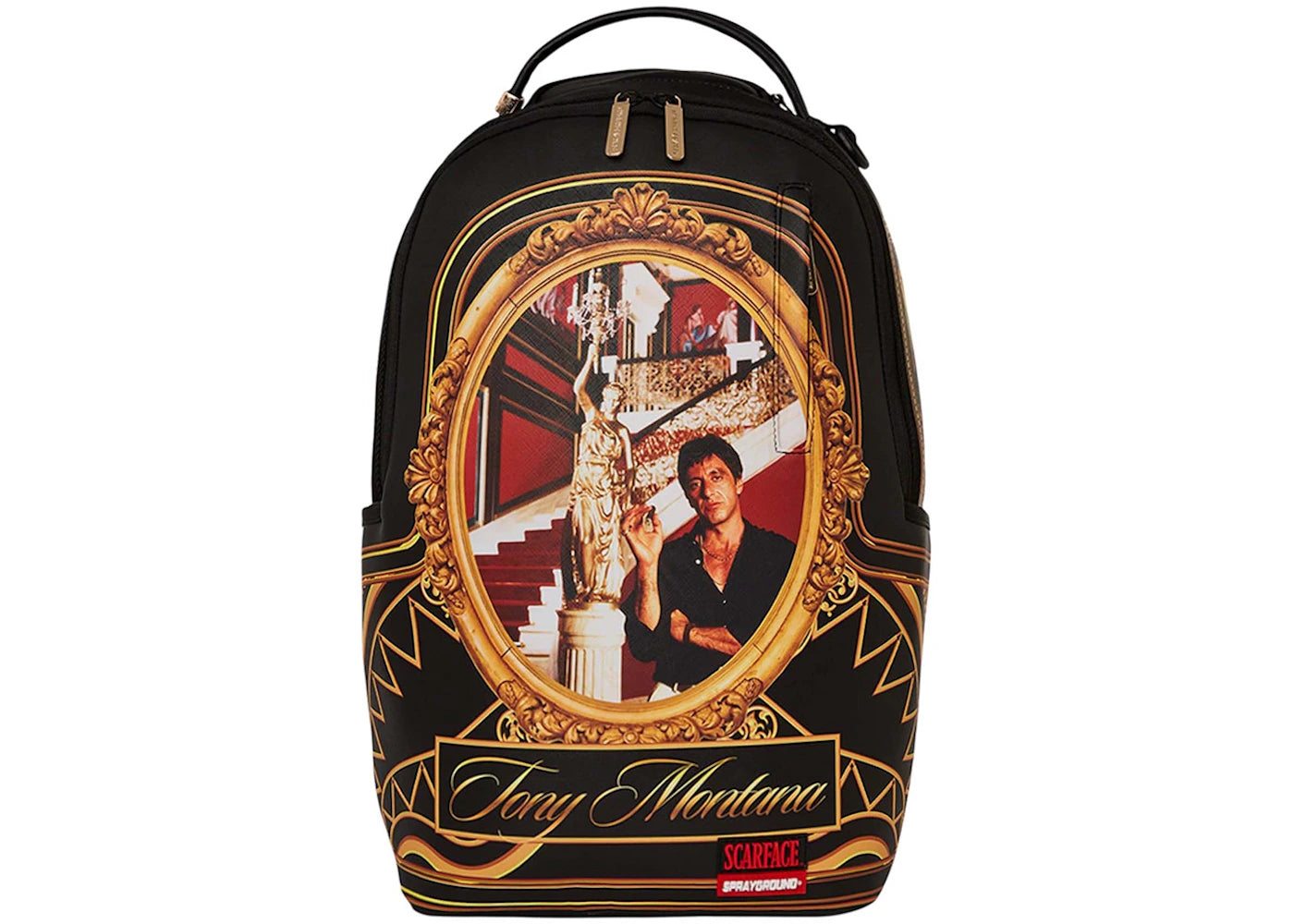 Sprayground Scarface Stairs Tony Montana Backpack Black/Gold – Side Kicks