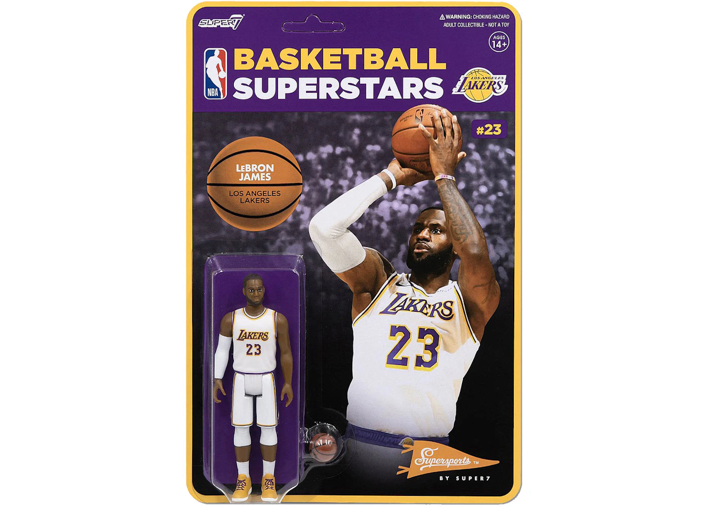 Super7 NBA Basketball Superstars Lebron James Action Figure White ...