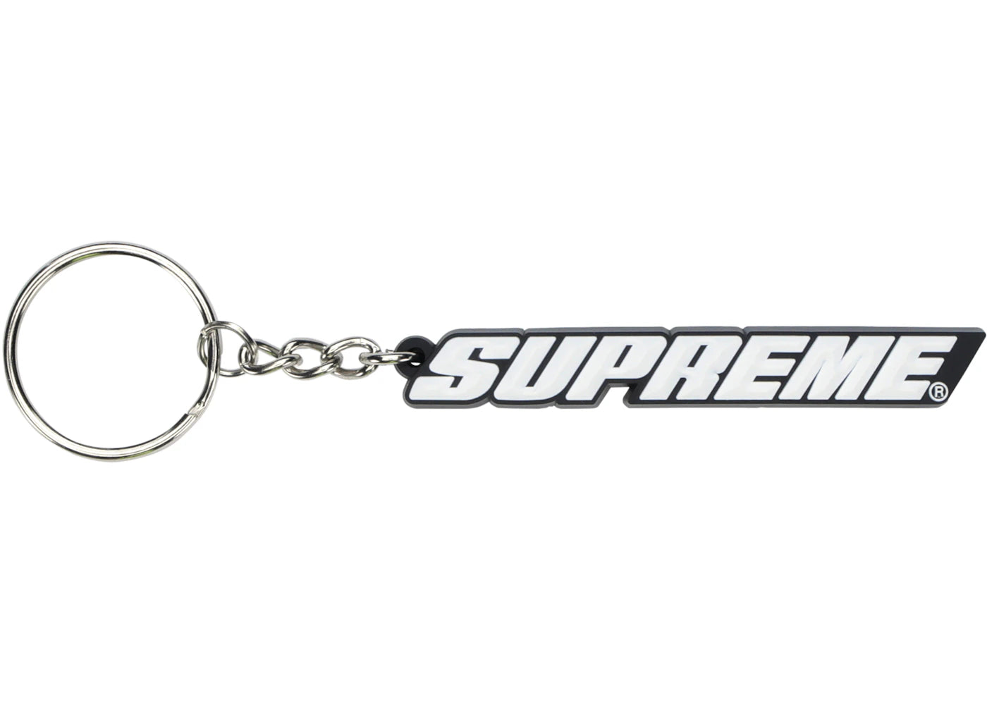 Supreme Bevel Logo Keychain Black – Side Kicks