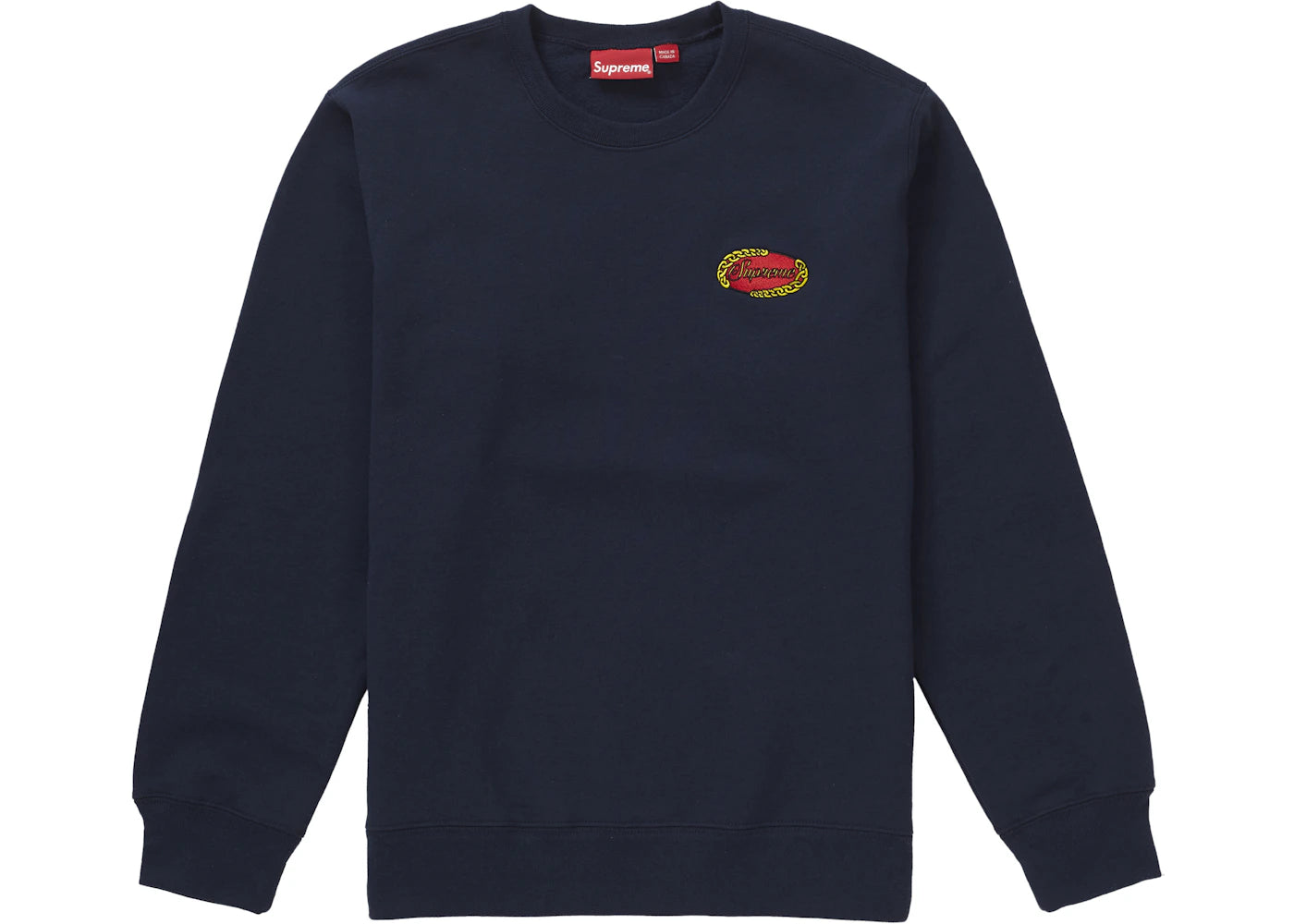Supreme Chain Logo Crewneck Navy – Side Kicks