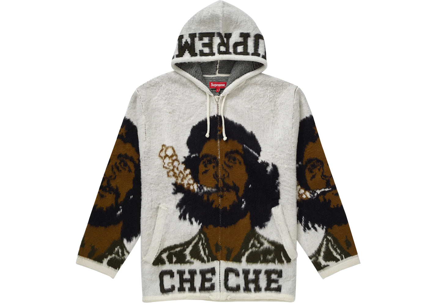 Supreme Che Hooded Zip Up Sweater White – Side Kicks